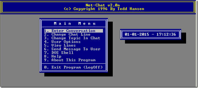 Legacy app: Net-Chat 2.0a (Quick Basic 4.5, DOS) - Tedds blog